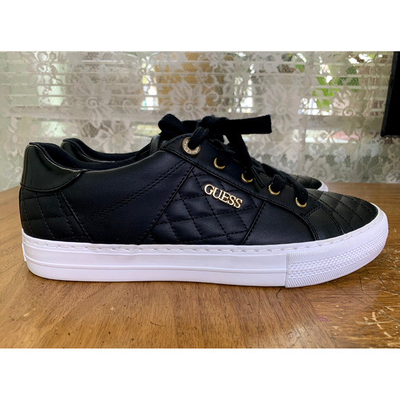 Guess | Shoes | Guess Loven Quilted Laceup Casual Low Top Sneakers ...